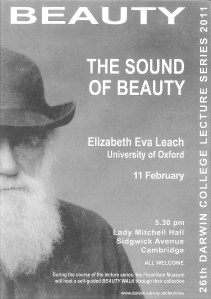 The Sound of Beauty: Darwin Lecture 2011 – Elizabeth Eva Leach