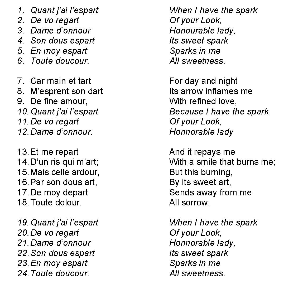 The dart of love: an analysis of Machaut’s rondeau no.5 – Elizabeth Eva ...